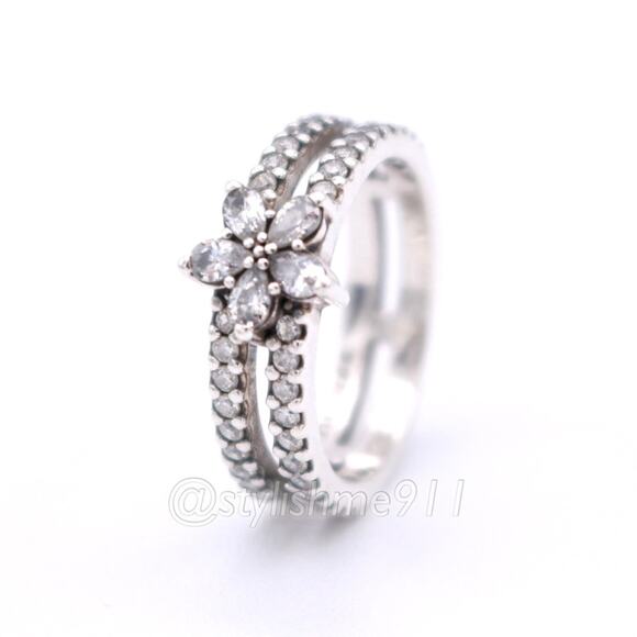 Pandora | Jewelry | Pandora Silver Floral Ring | Poshmark